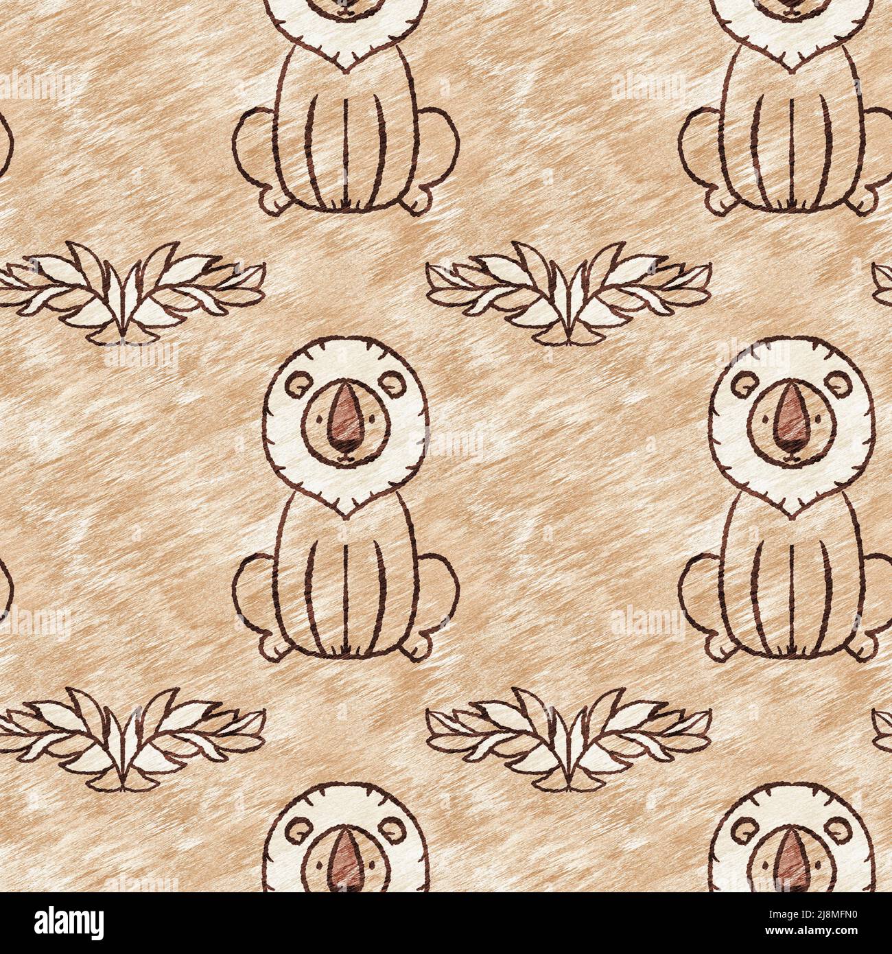 Cute safari wild lion animal pattern for babies room decor. Seamless ...