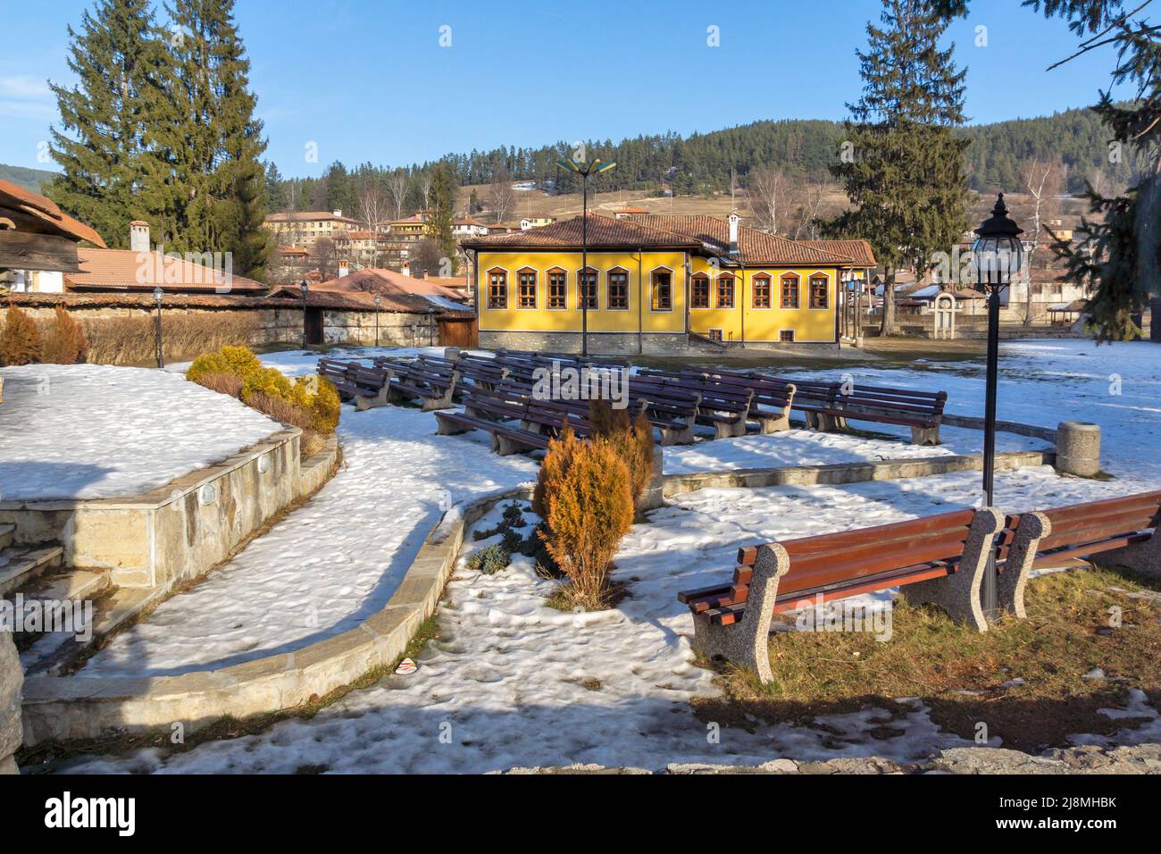 Typical Street and old houses in historical town of Koprivshtitsa ...