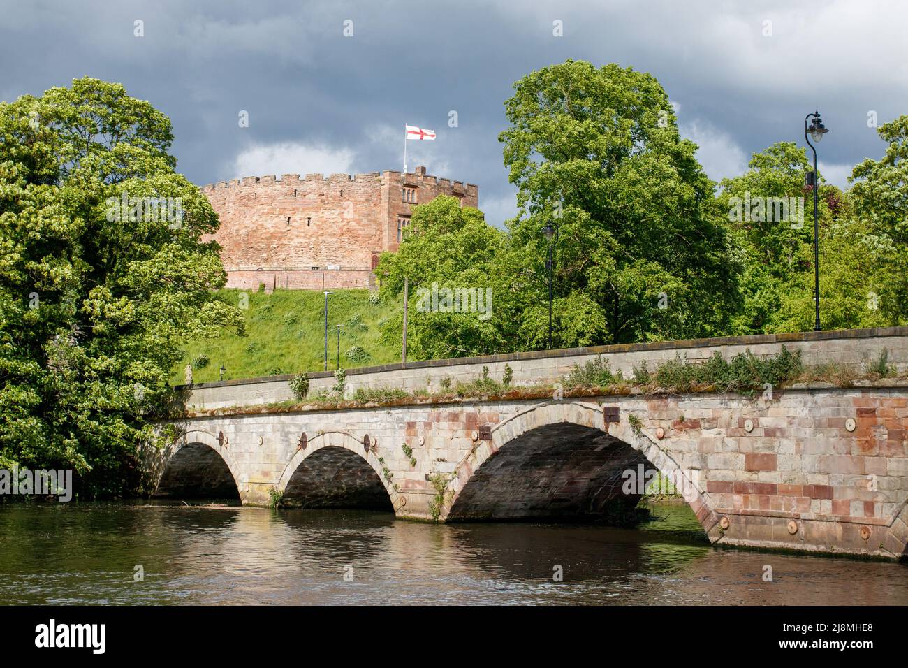 The view to Tamworth Castle where the Holloway bridge crosses the point ...