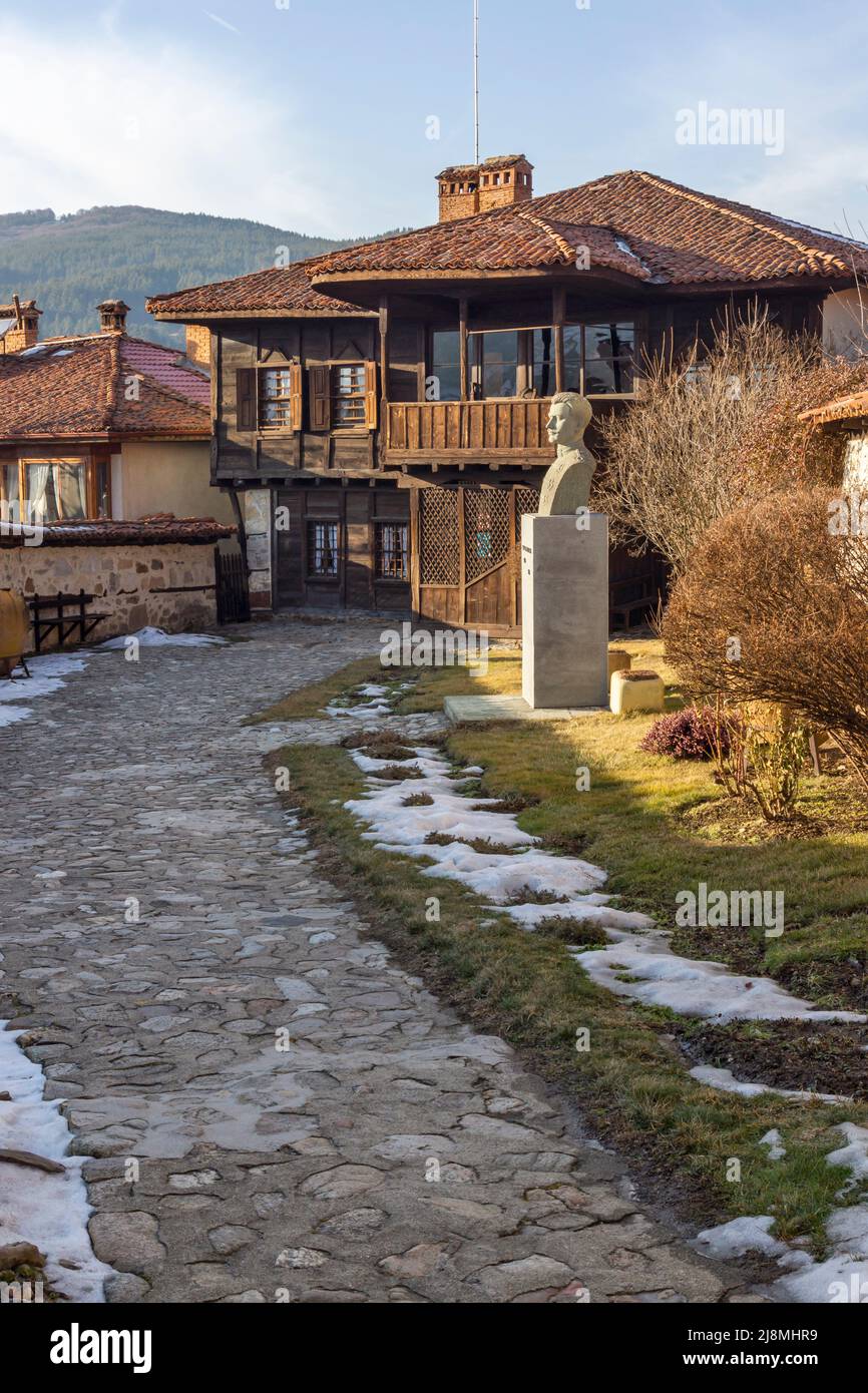 Typical Street and old houses in historical town of Koprivshtitsa ...