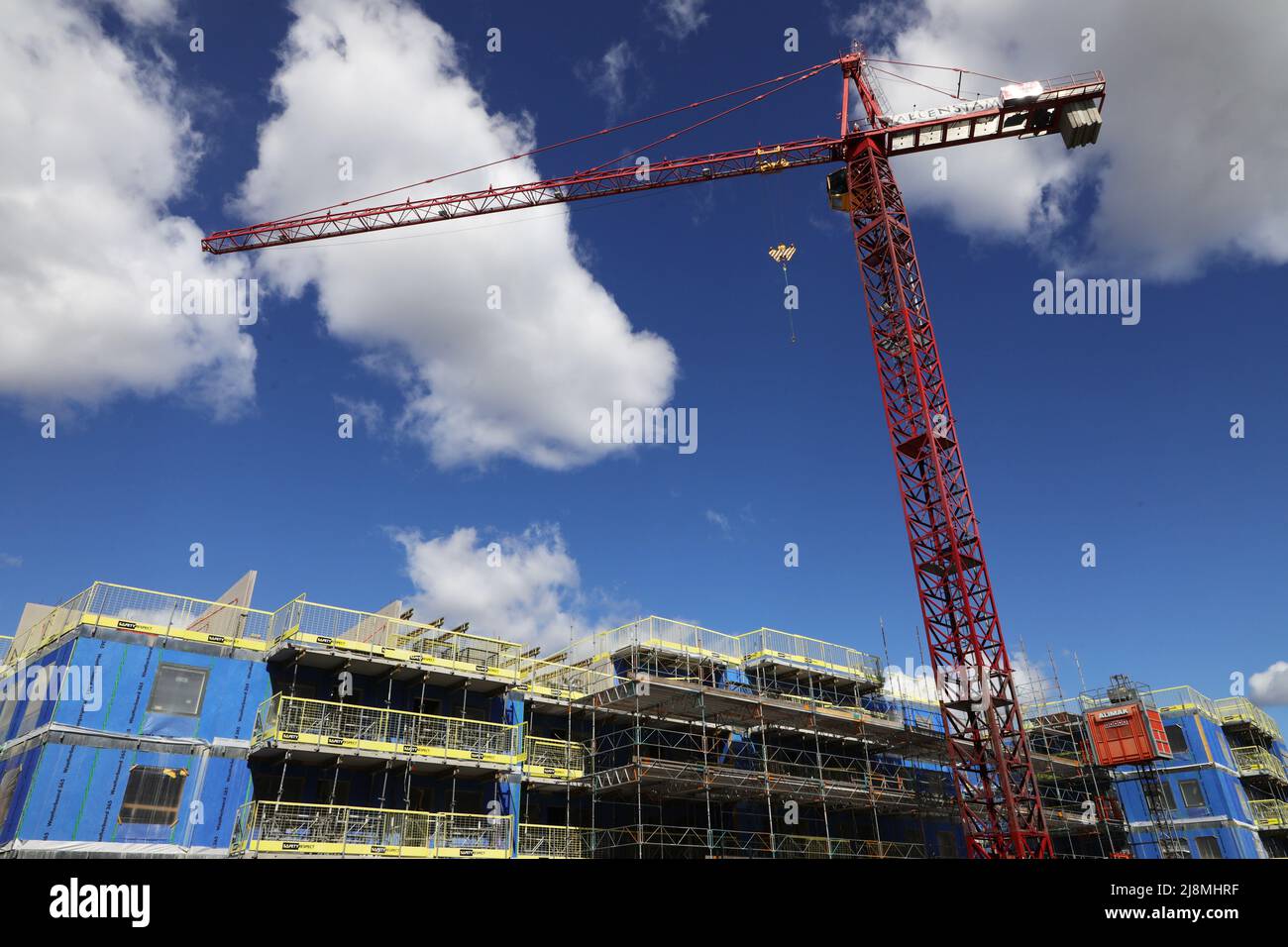 Construction site in a residential area, Uppsala, Sweden. Construction ...