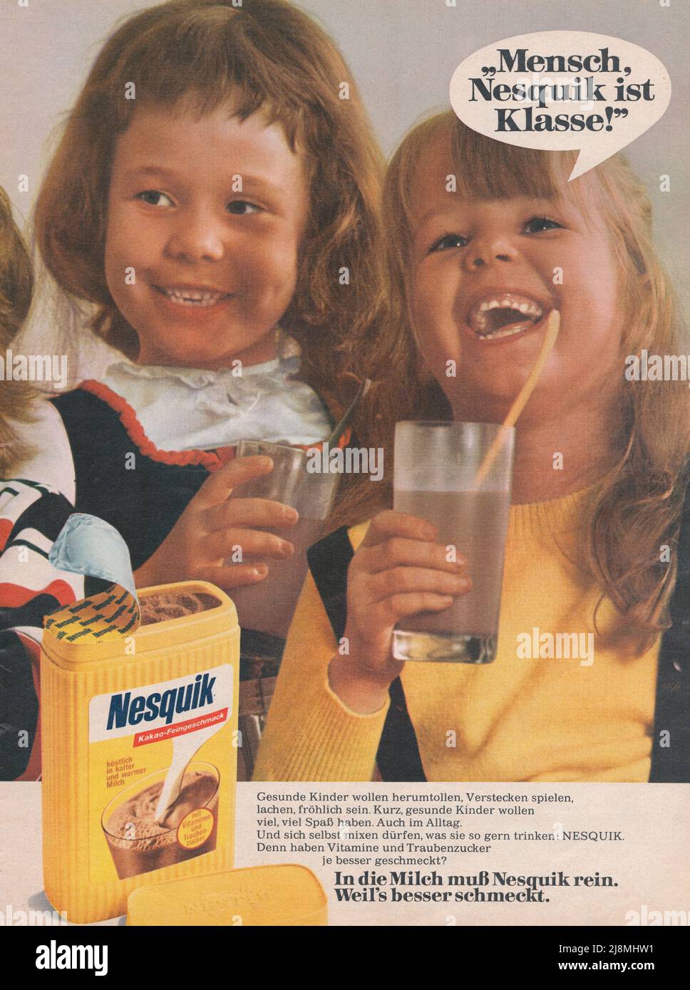 Vintage retro paper advertisement of Nesquik chocolate drink Children ...