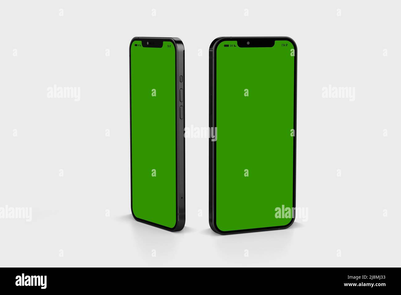 3d render realistic phone green screen mock-up for 3D illustration ...