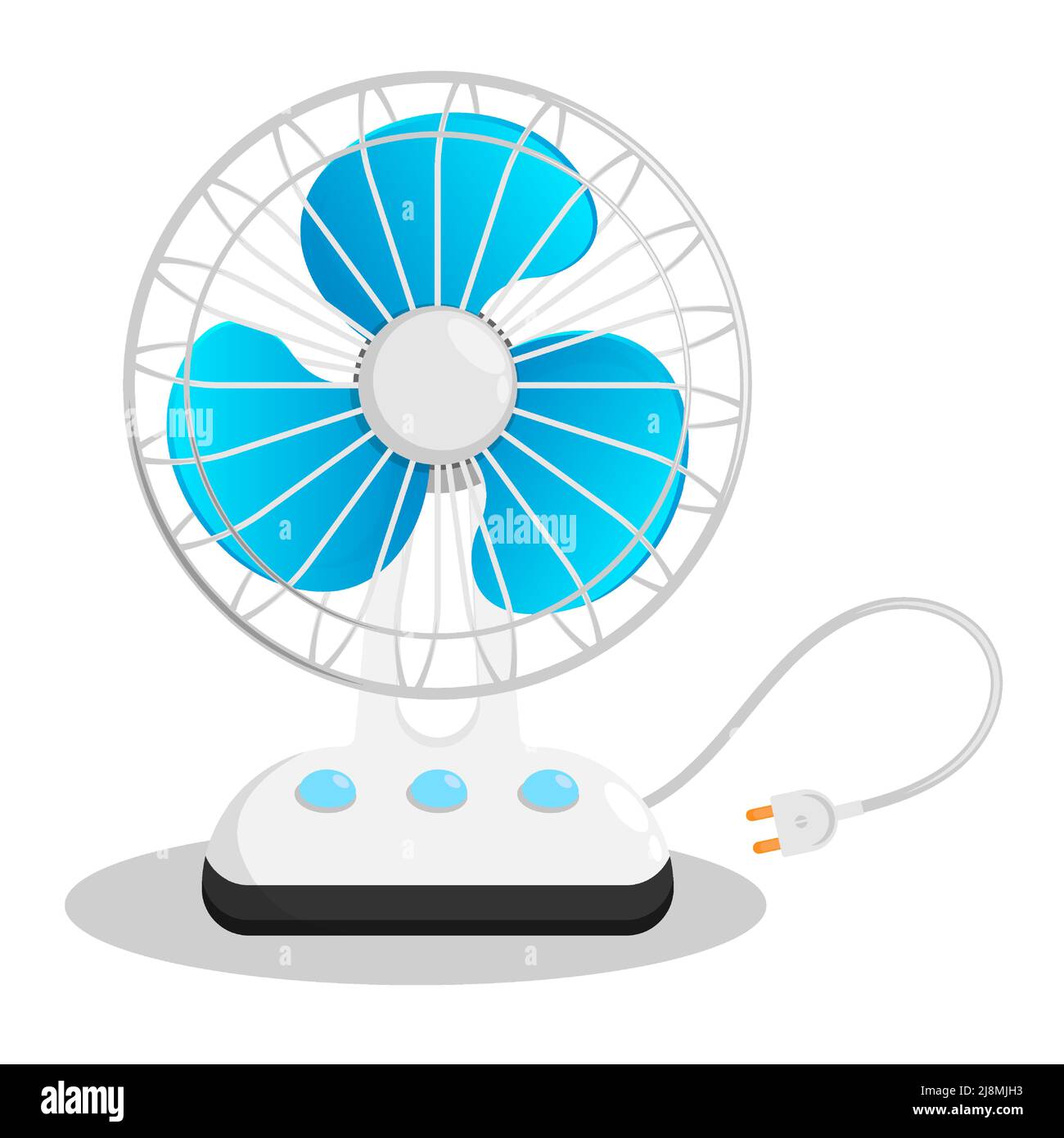 Electric fan with buttons front view for cooling room. Maintaining ...