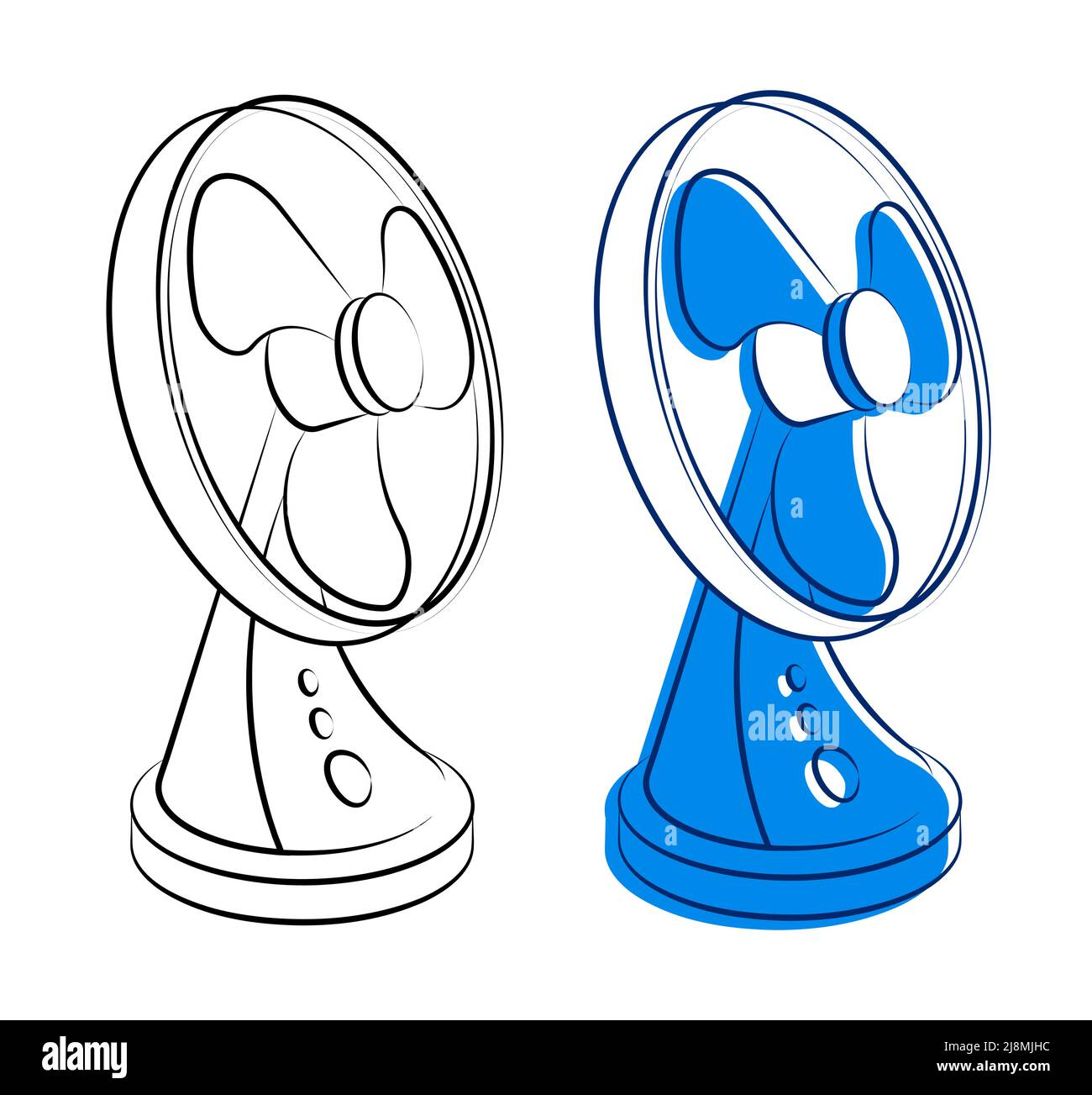 Hand drawn electric fan for cooling room in hot summer time ...