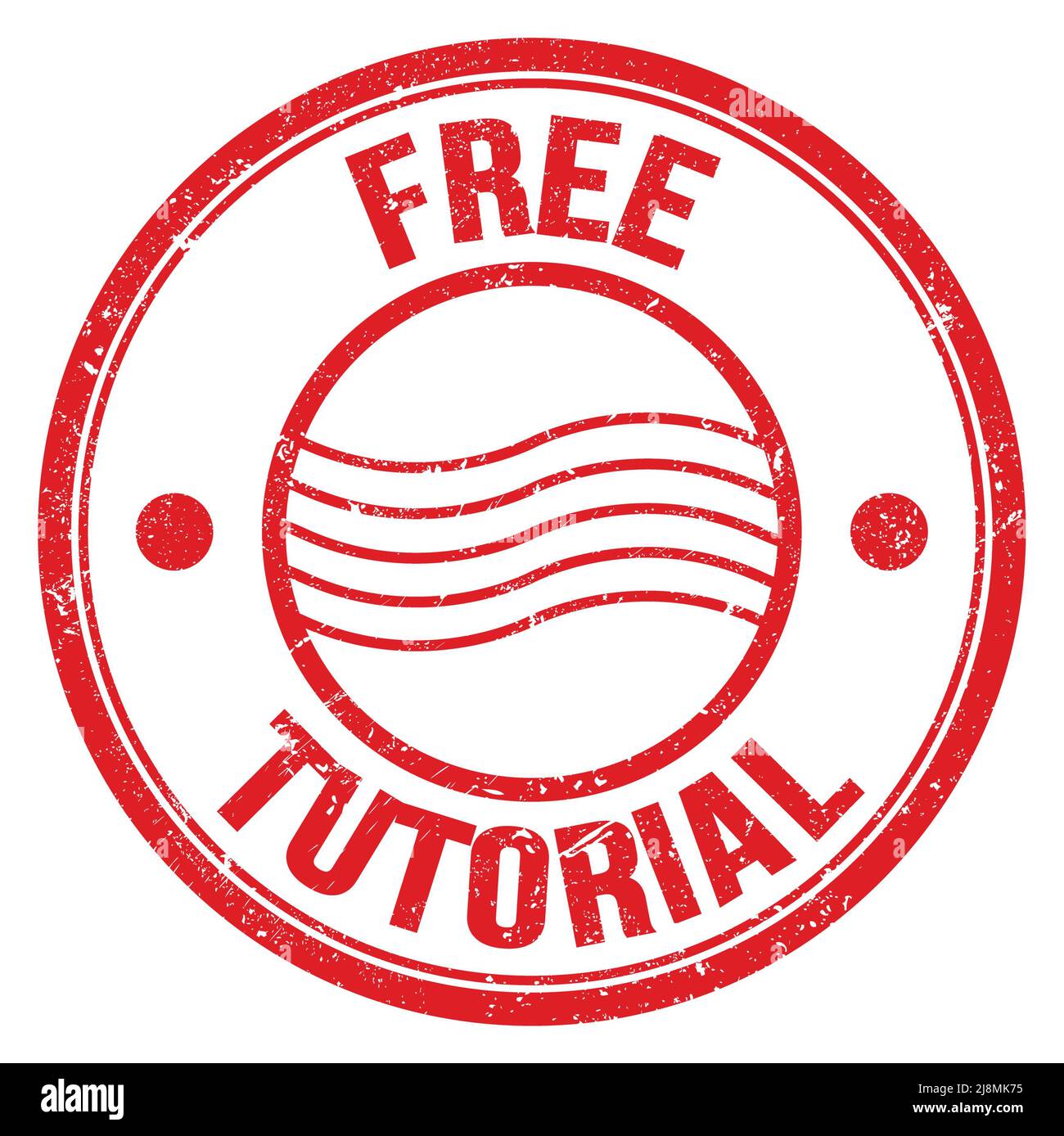 FREE TUTORIAL text written on red round postal stamp sign Stock Photo ...