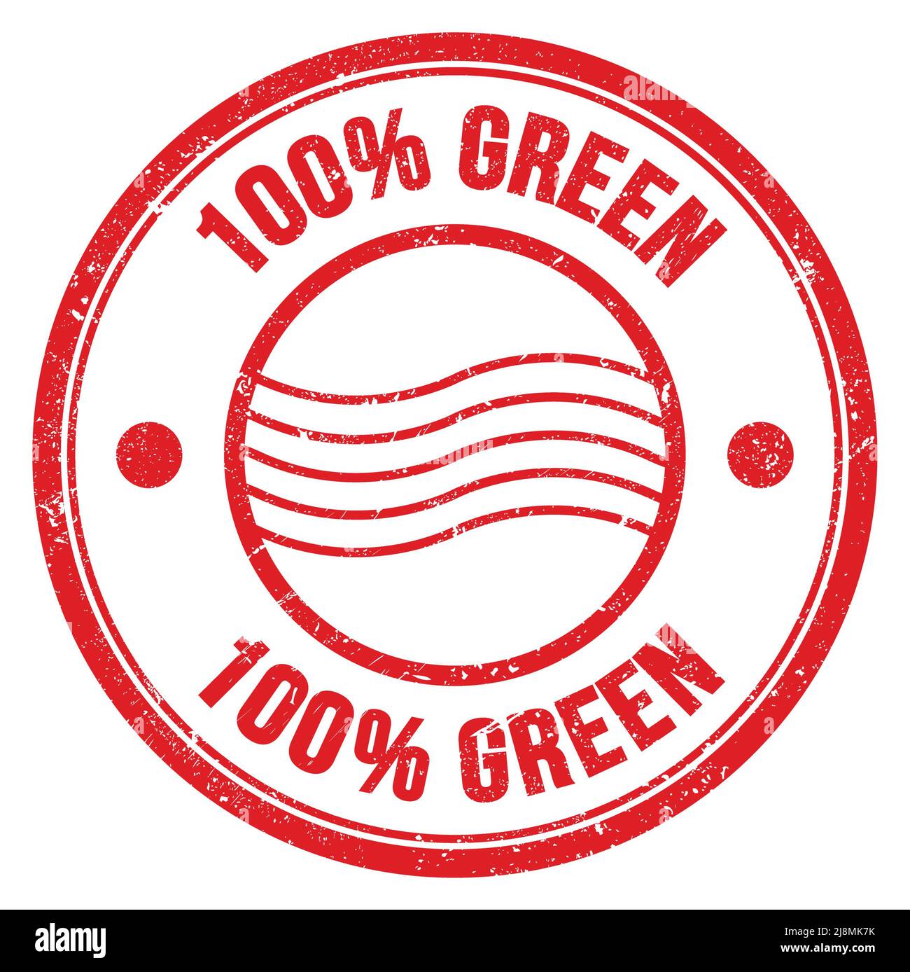 100% GREEN word written on red round postal stamp sign Stock Photo - Alamy