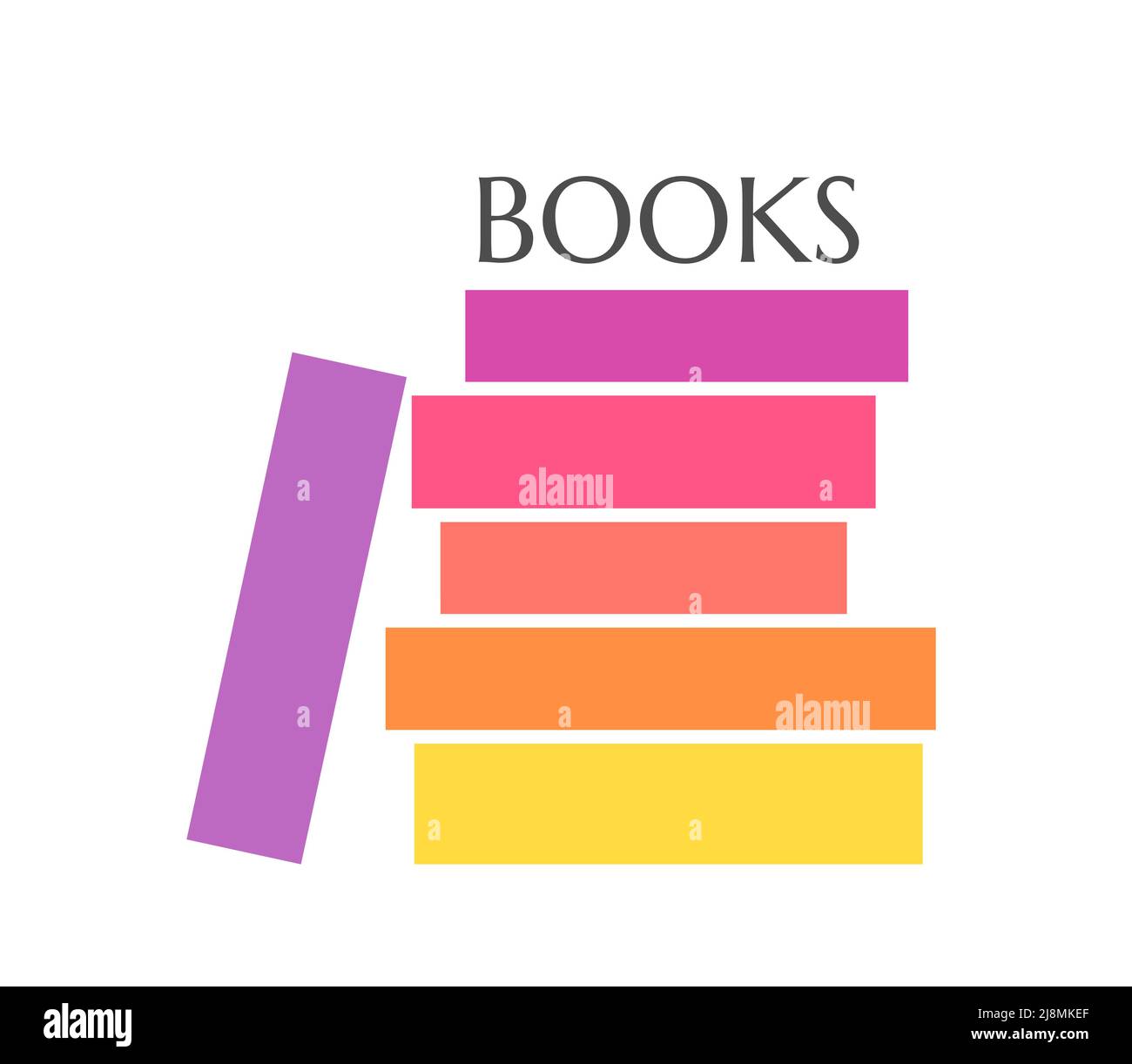 Books pile symbol concept. Colorful books icon. Vector illustration ...