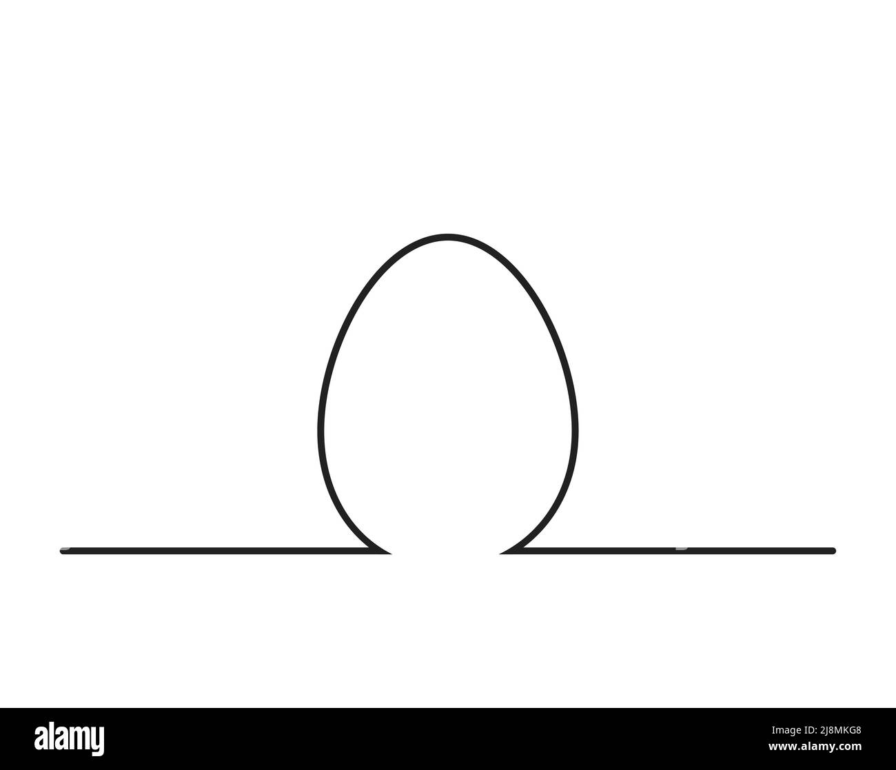 Easter egg shape continuous line drawing art. Vector Easter ...