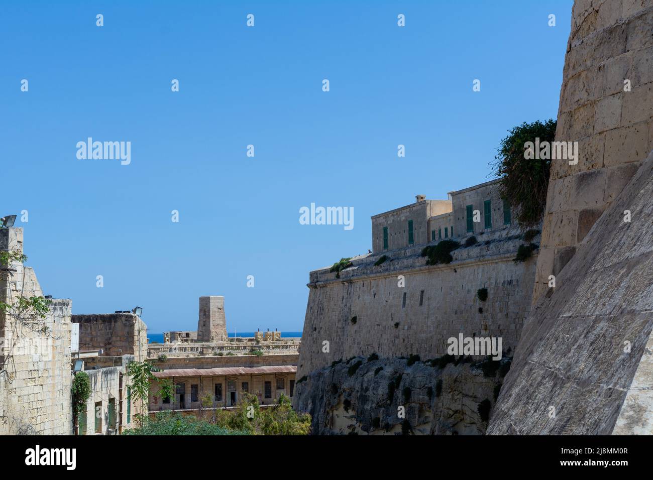 Part of Fort St. Elmo wall at Valletta, Malta Stock Photo - Alamy