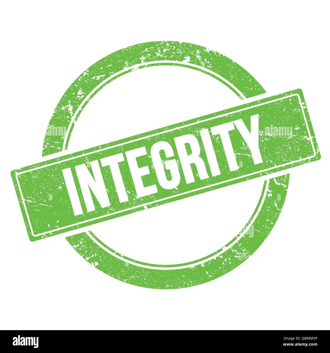 INTEGRITY text on green grungy round vintage stamp Stock Photo - Alamy