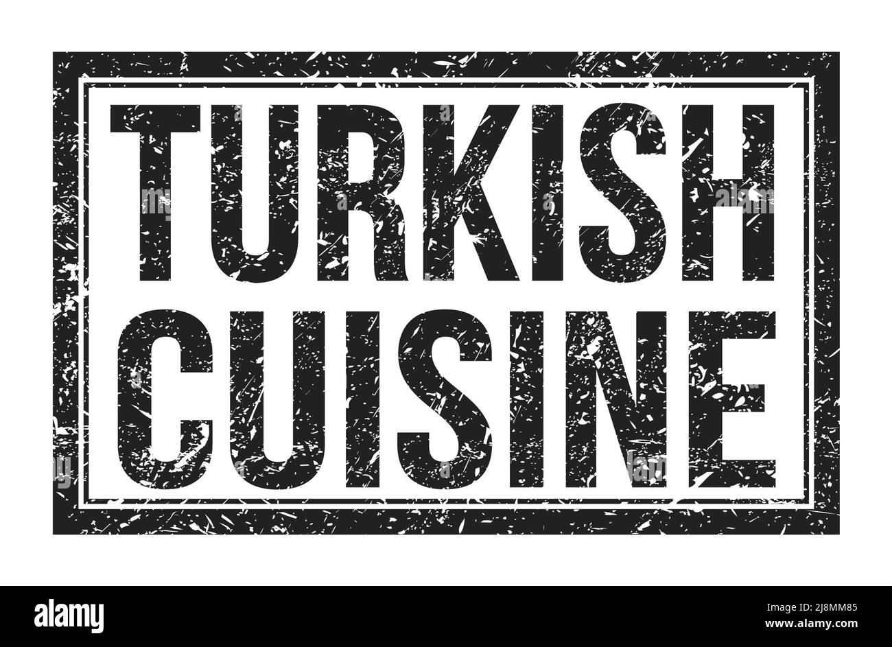 TURKISH CUISINE, words written on black rectangle stamp sign Stock ...