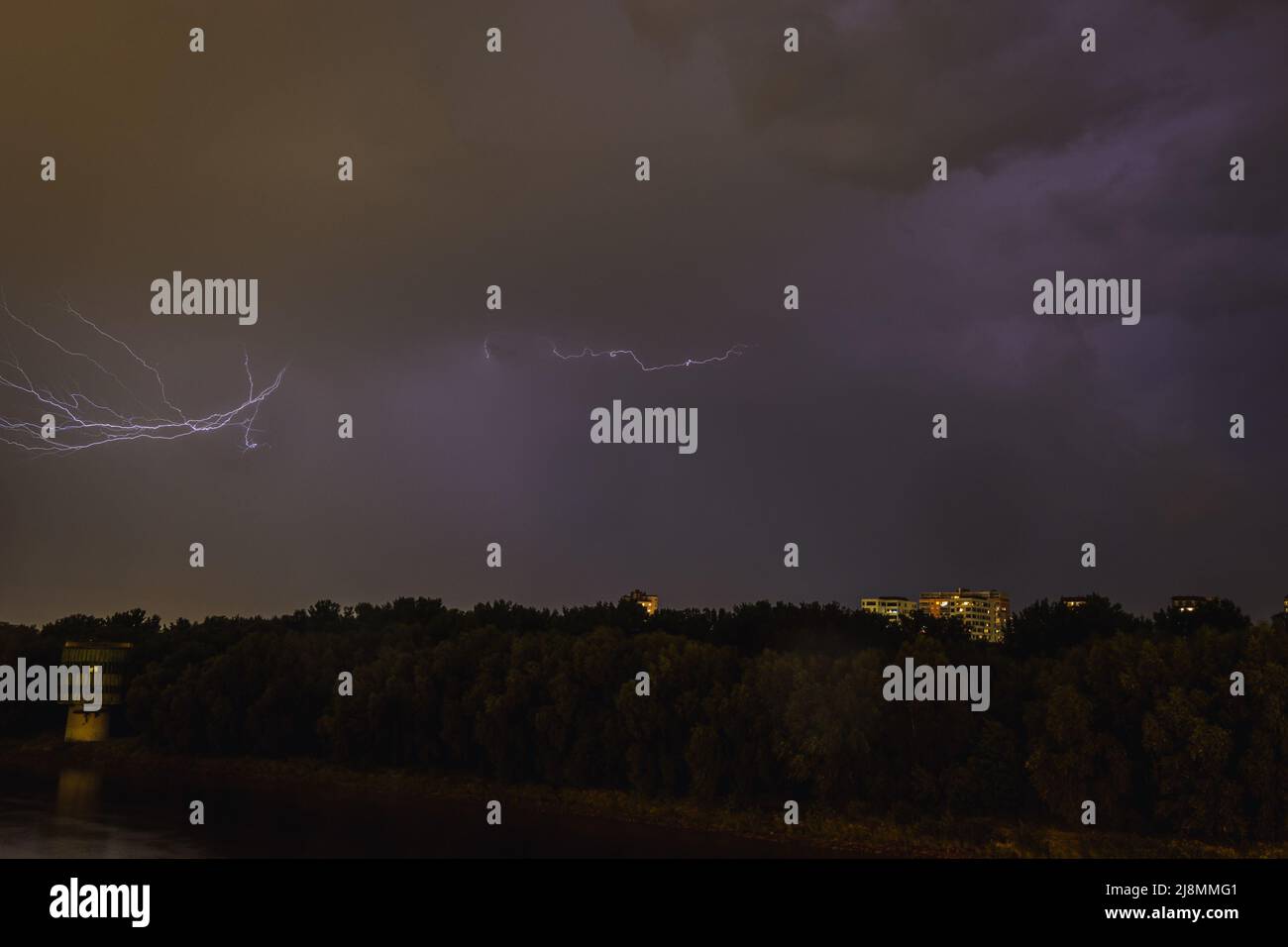 Storm in Warsaw city, capital of Poland Stock Photo - Alamy