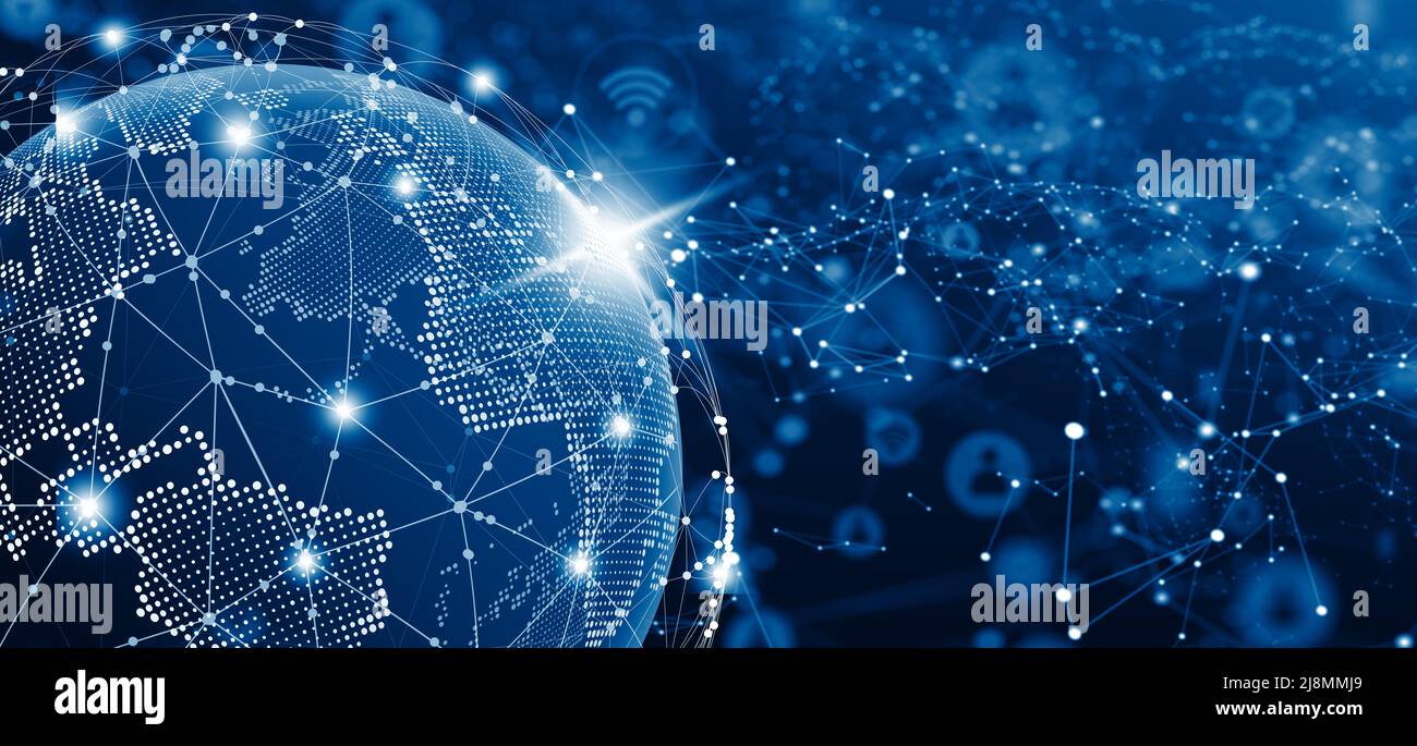 Global Social Network and Business Connection Concept. Illustration of ...