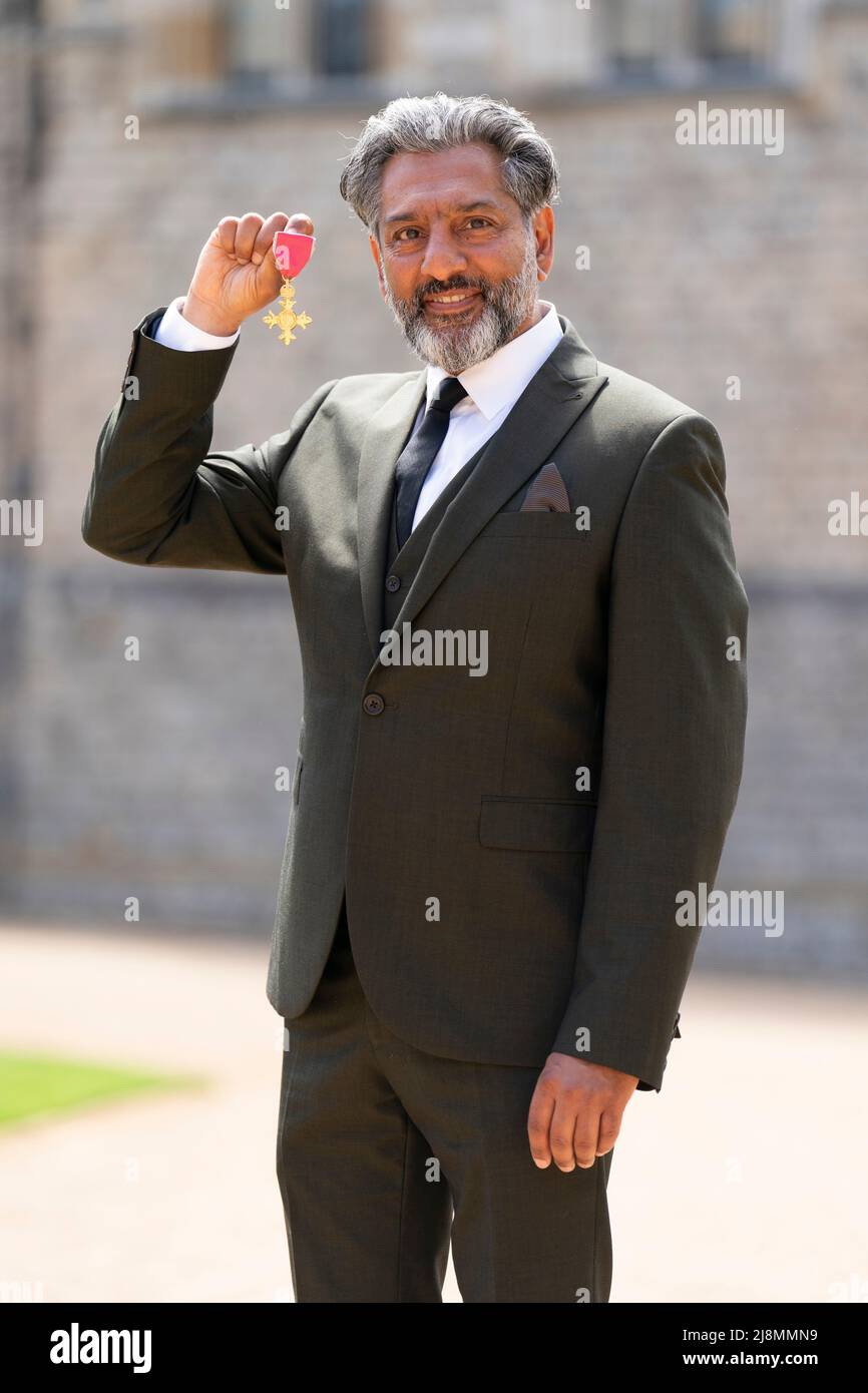 Nitin Ganatra with his OBE, awarded by the Duke of Cambridge, after an ...