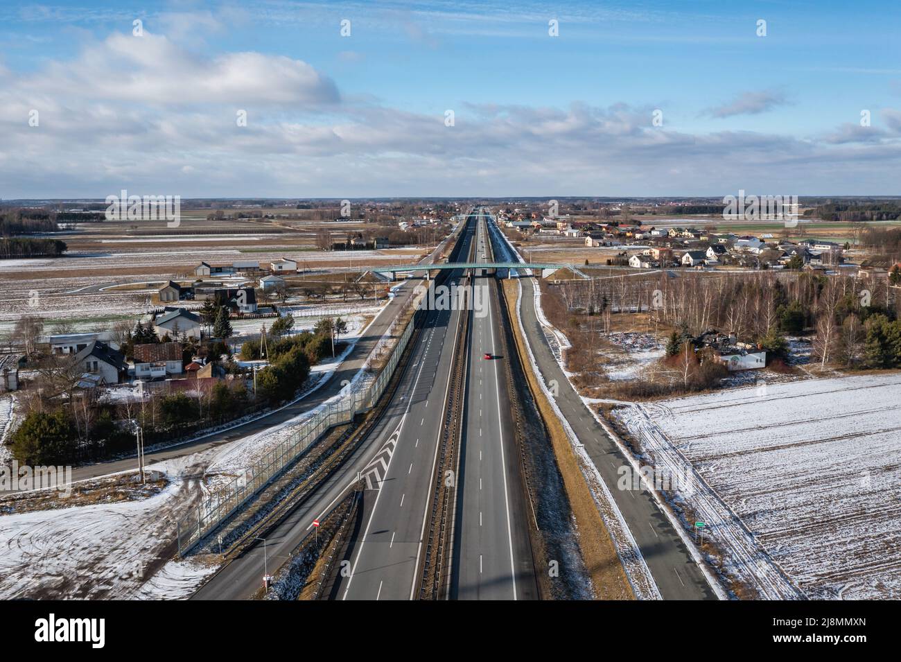 Expressway S7, major road in Poland, part of European route E77 view ...