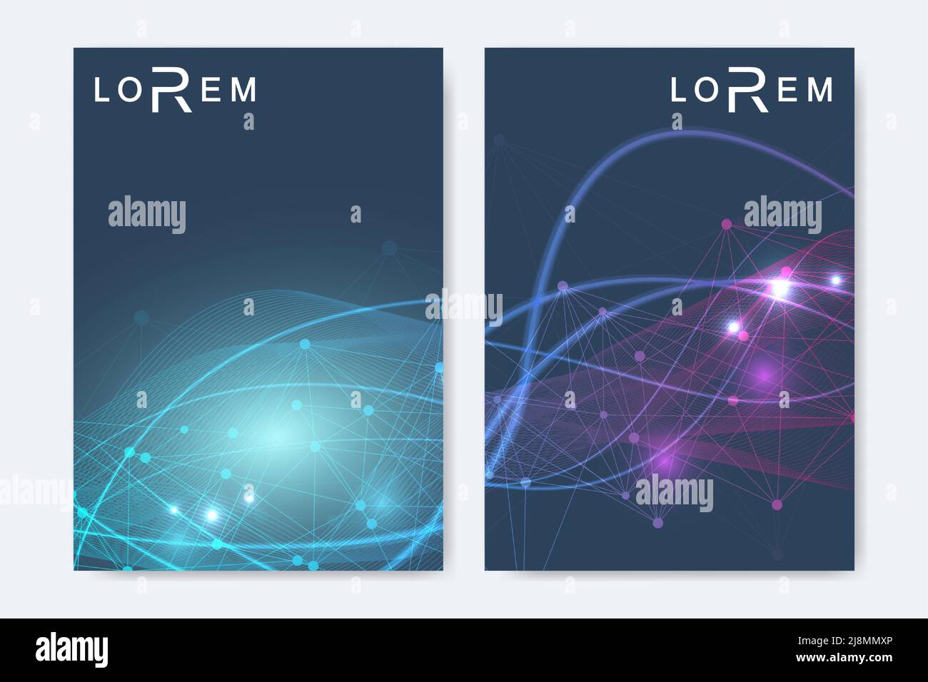 Scientific brochure design template. Vector flyer layout, Molecular ...