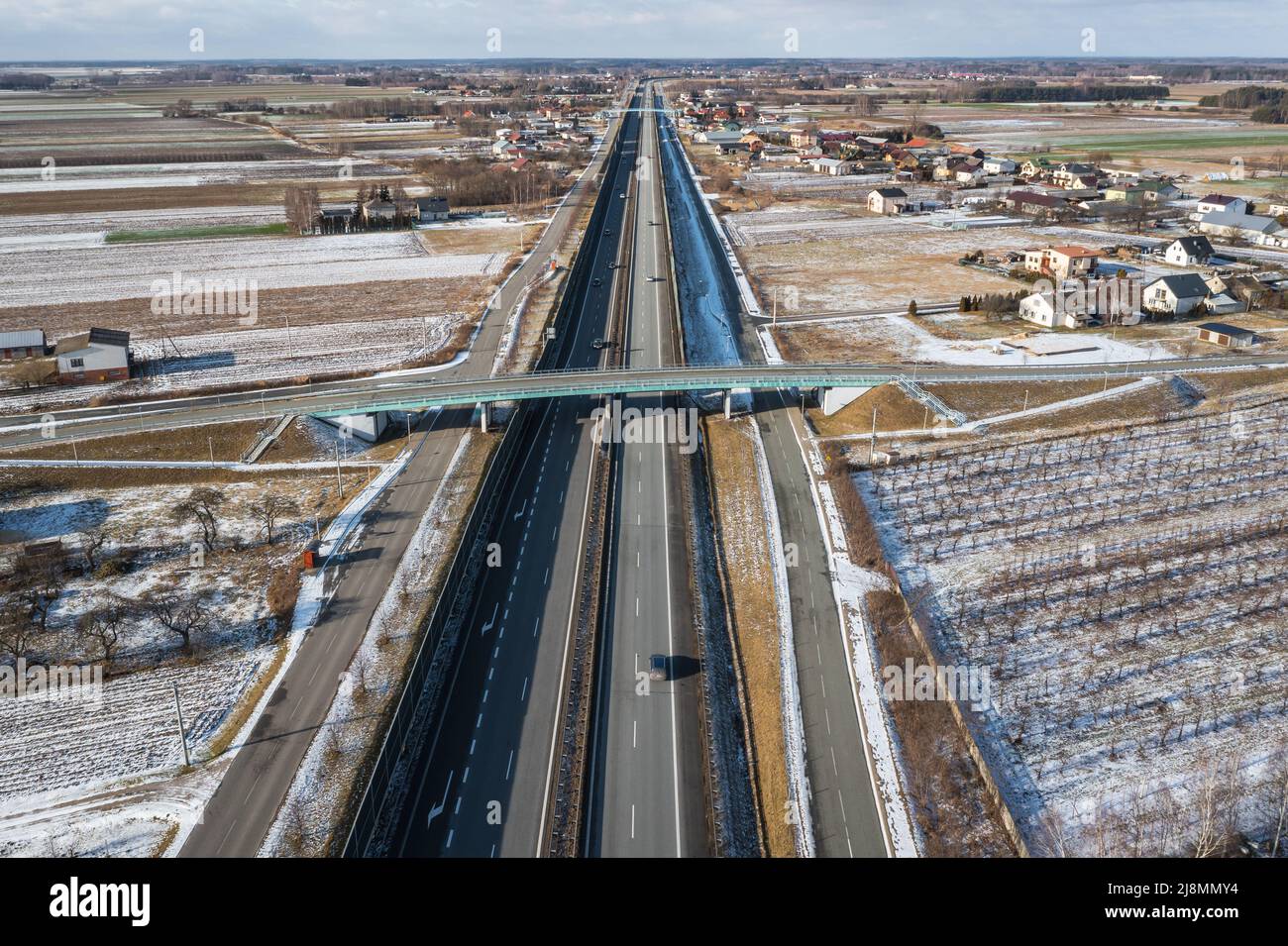 Expressway S7, major road in Poland, part of European route E77 view ...