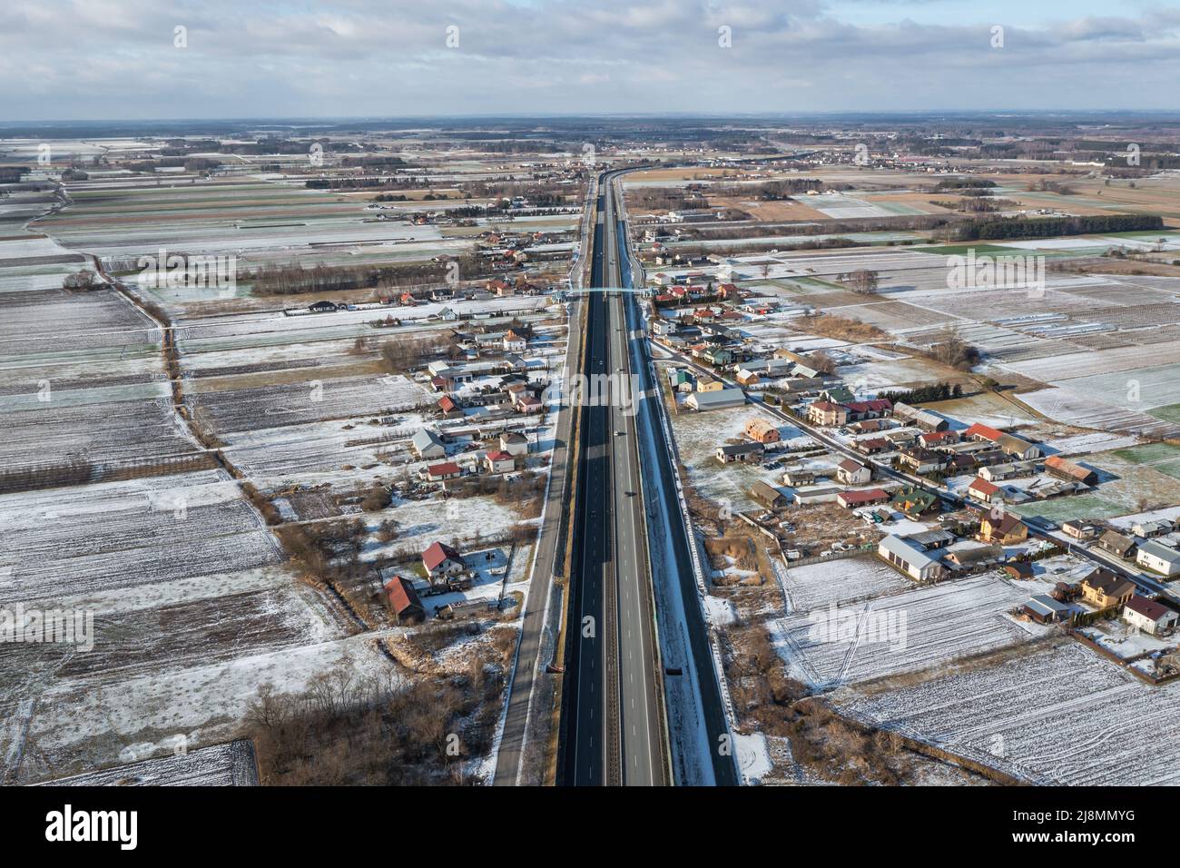 Expressway S7, major road in Poland, part of European route E77 view ...
