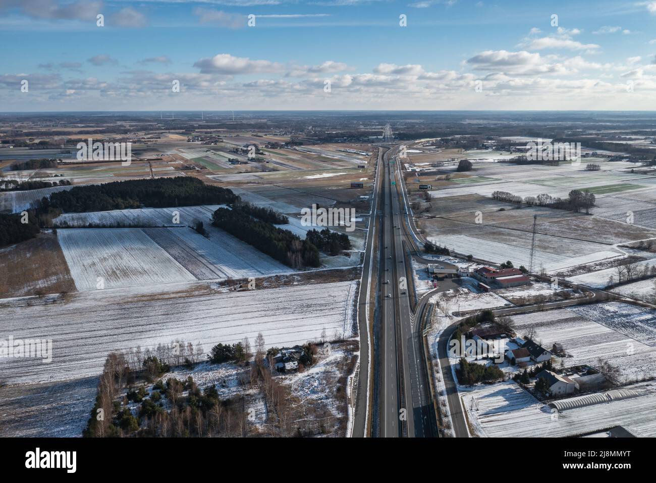 Expressway S7, major road in Poland, part of European route E77 view ...
