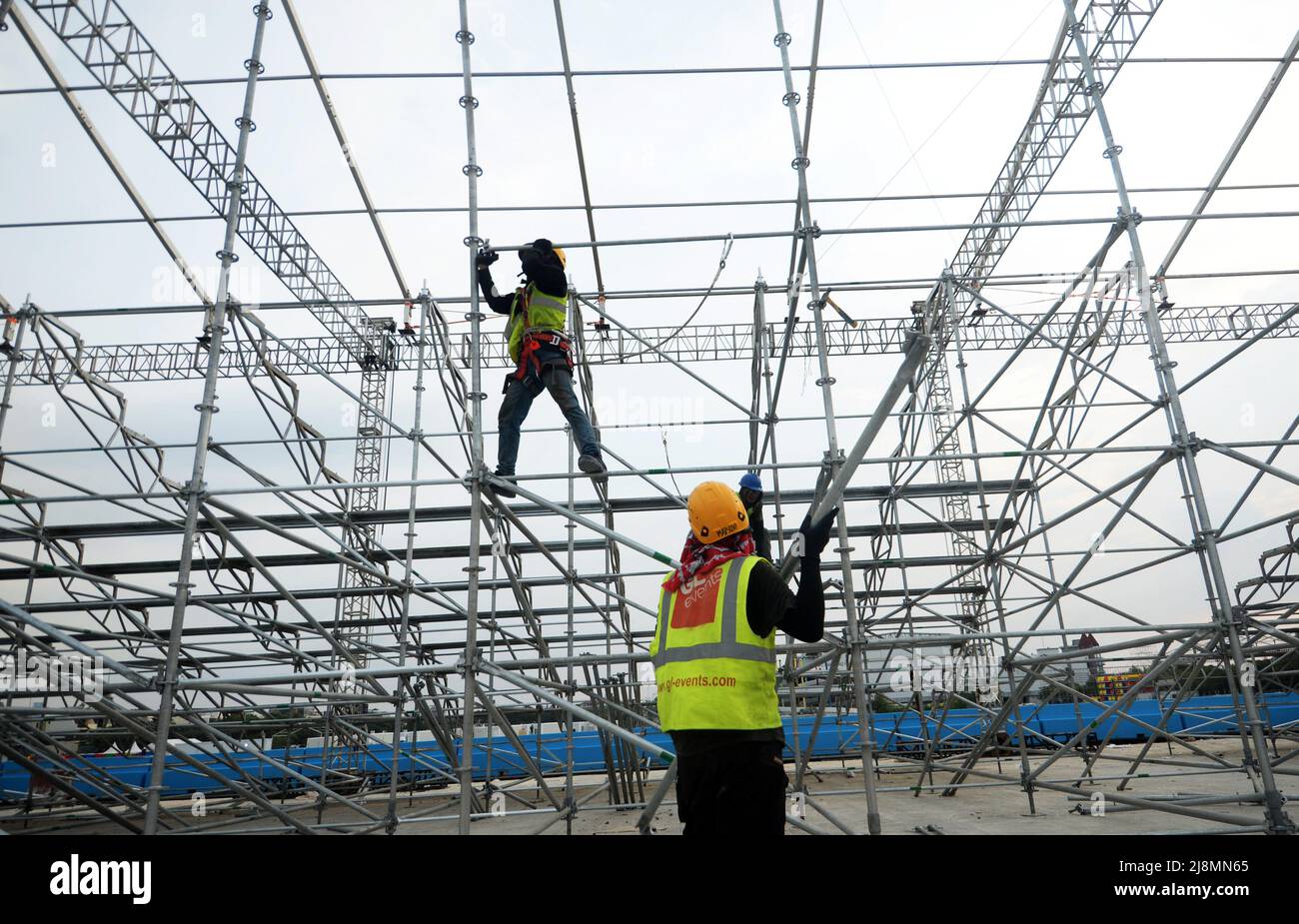 Jakarta, May 17. 4th June, 2022. Workers work for construction at the ...
