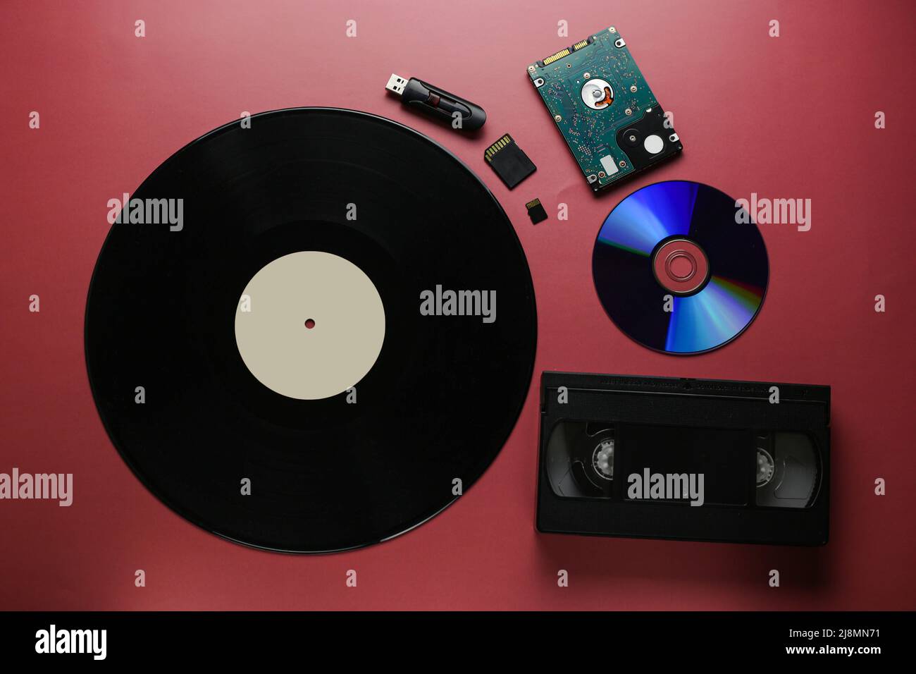 The evolution of recording and storing music and data, vinyl record ...