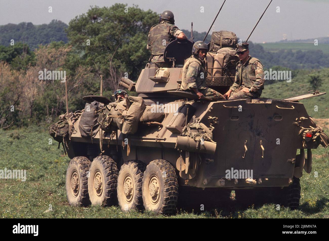 US Marines LAV 25 armored cars during NATO exercises at cape Teulada ...