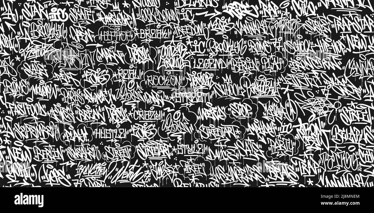 Dark Seamless Abstract Hip Hop Street Art Graffiti Style Urban ...
