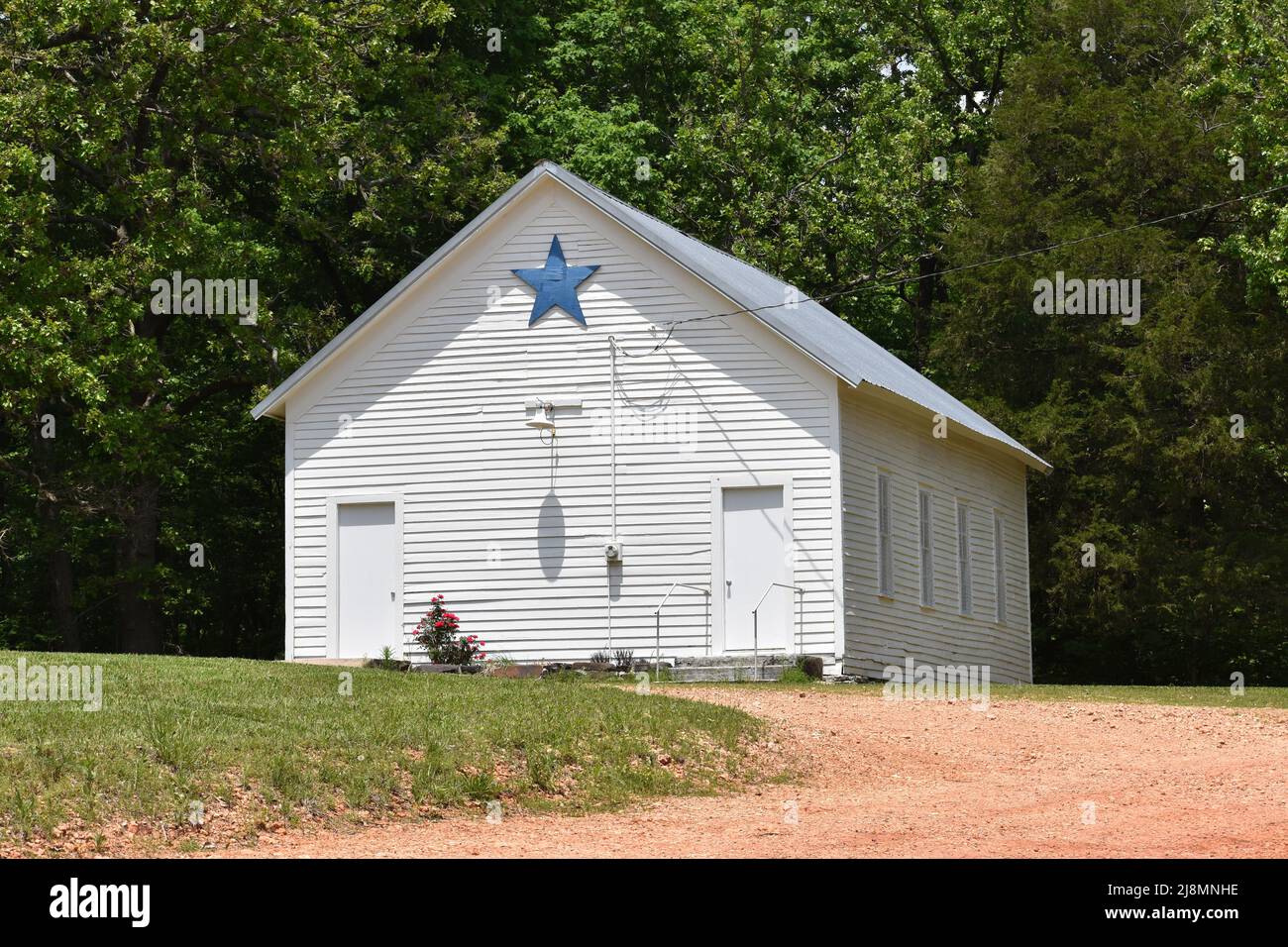 Old Church Building with a Blue Star on the front Stock Photo - Alamy
