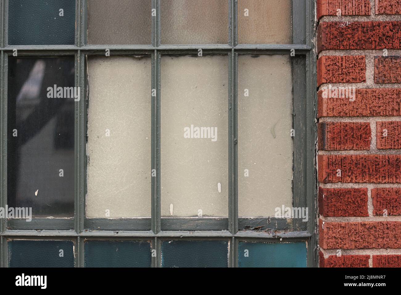 Vintage windows on the wall of an old abandoned factory Stock Photo - Alamy