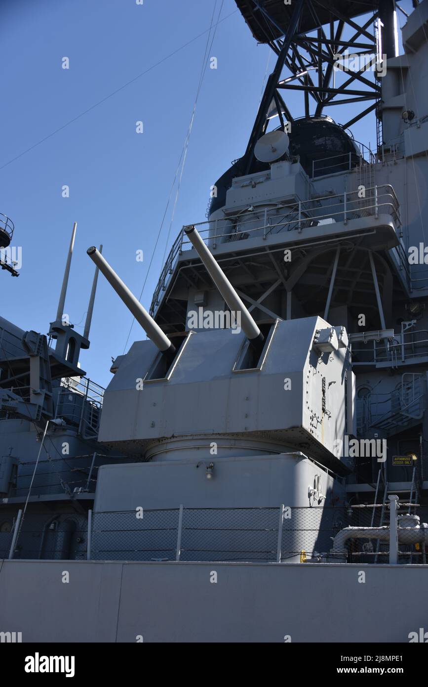 San Pedro, CA. USA. 2/28/2022. U.S.S. Iowa BB-61. U.S. Iowa BB-61 ...