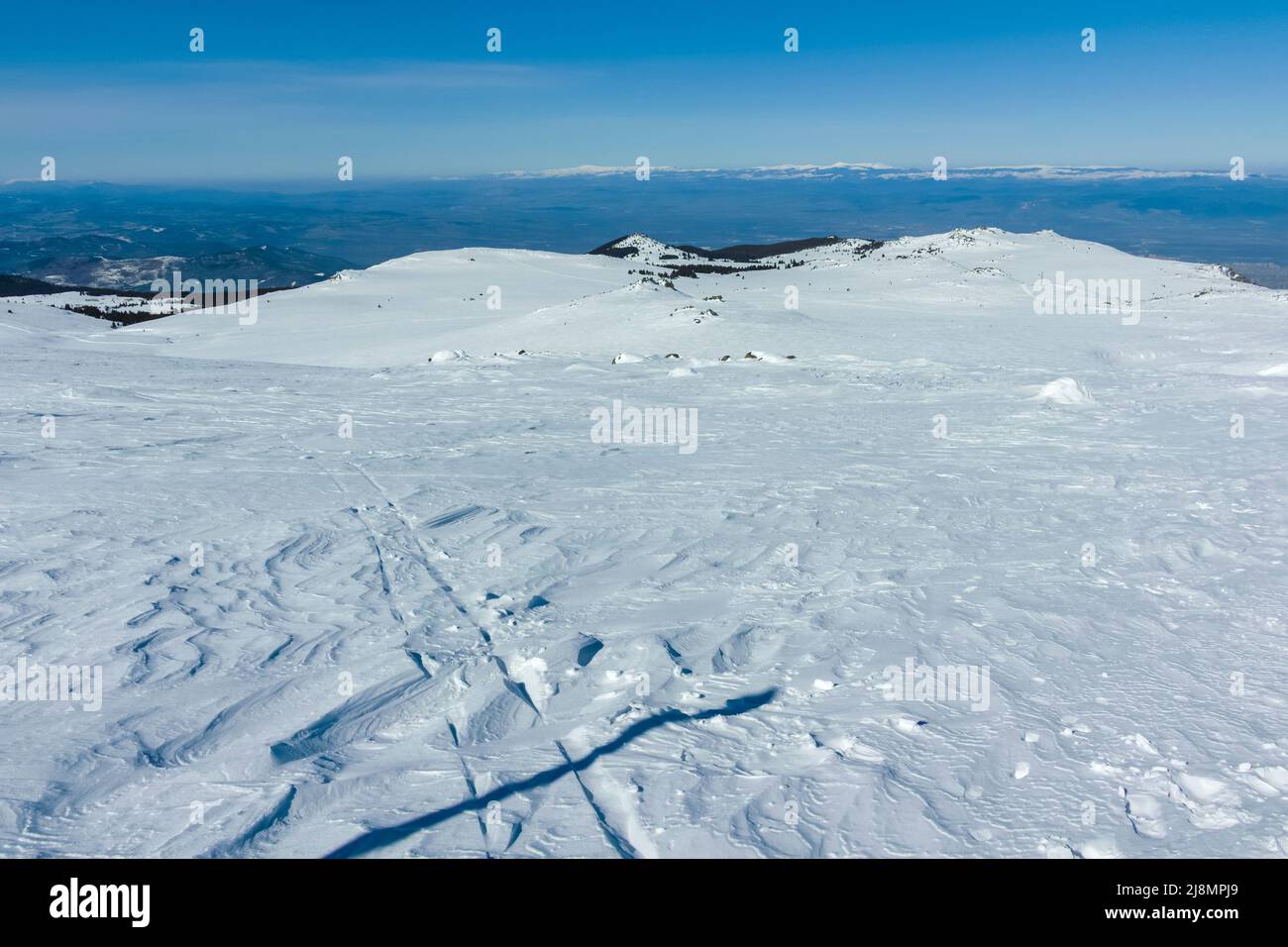 Winter view of Vitosha Mountain near Cherni Vrah peak, Sofia City ...