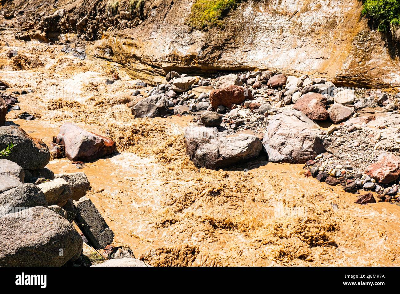 River after mudflow in the mountains Stock Photo - Alamy