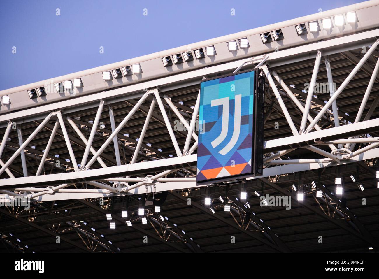 The logo of Juventus on a led in the Allianz Stadium during the Serie A ...
