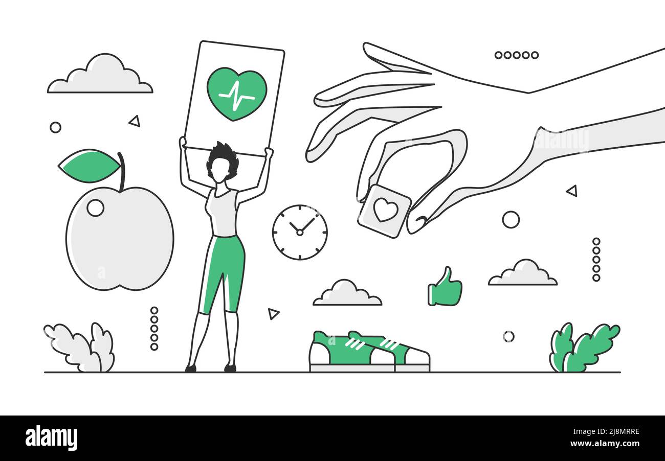 Health and sport activity program. Body wellness and balanced food diet ...