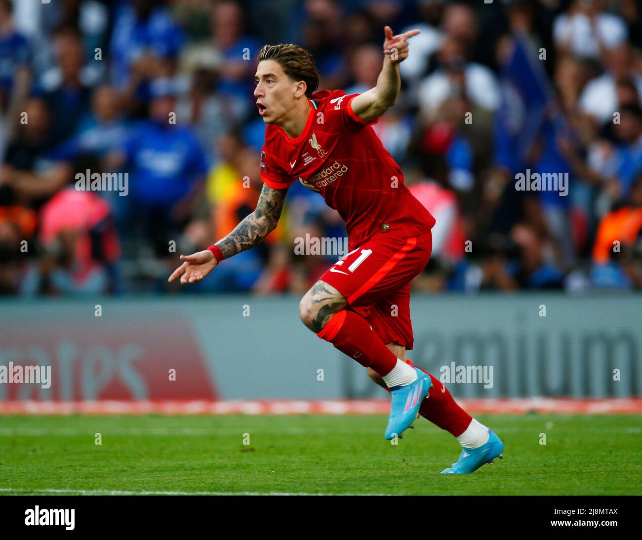 LONDON, ENGLAND - MAY 14:Liverpool's Kostas Tsimikas celebrates after ...