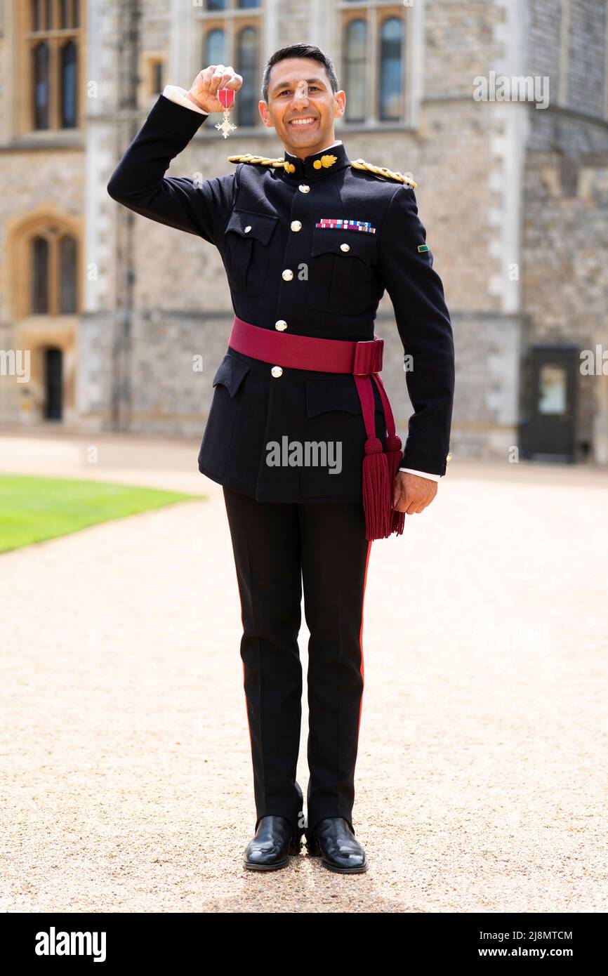 Lieutenant Colonel Dominic Dias with his MBE, awarded by the Duke of ...