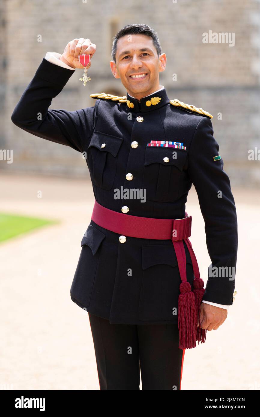 Lieutenant Colonel Dominic Dias with his MBE, awarded by the Duke of ...
