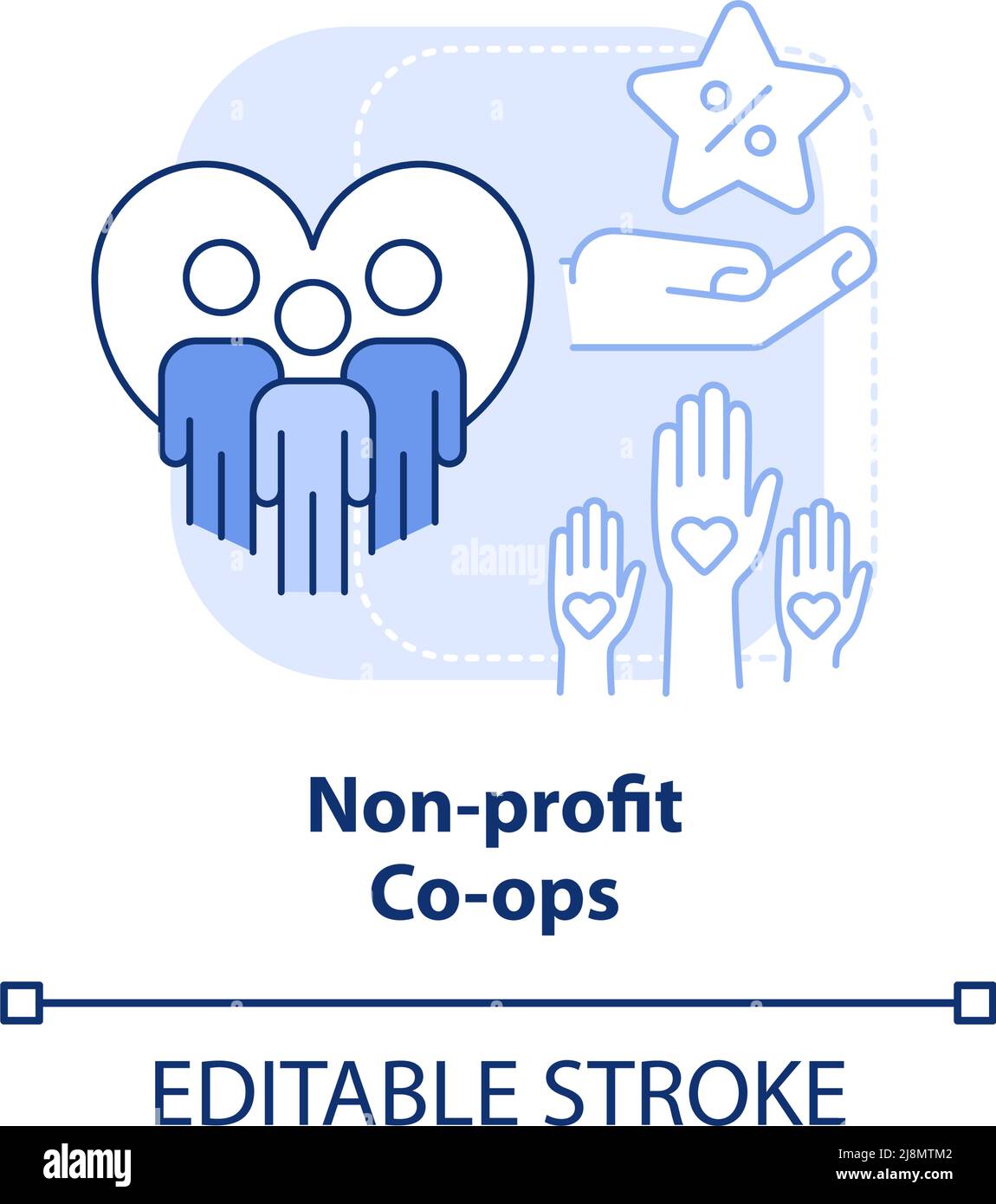 Non-profit co-ops light blue concept icon Stock Vector Image & Art - Alamy