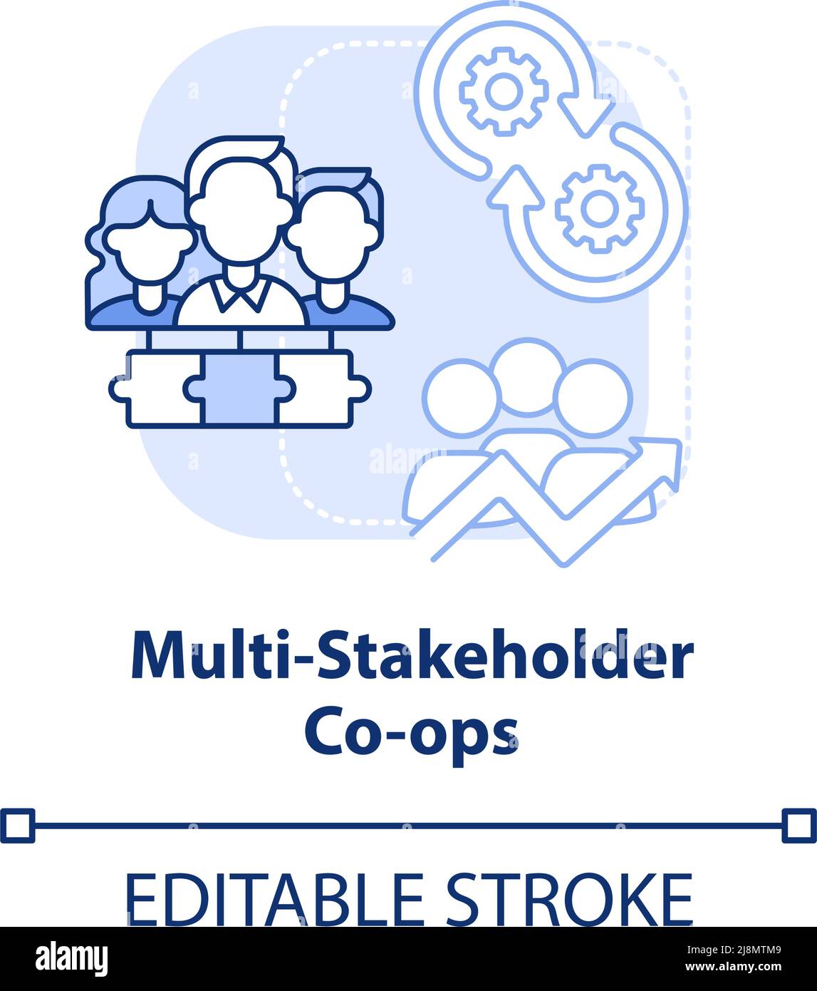 Multi-stakeholder co-ops light blue concept icon Stock Vector Image ...