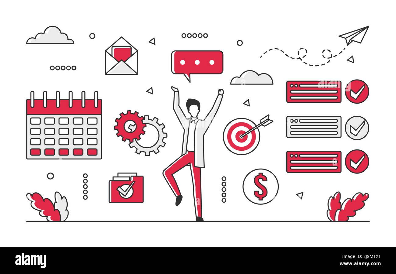 Successful personal goal achievement. Target accomplishment and task ...