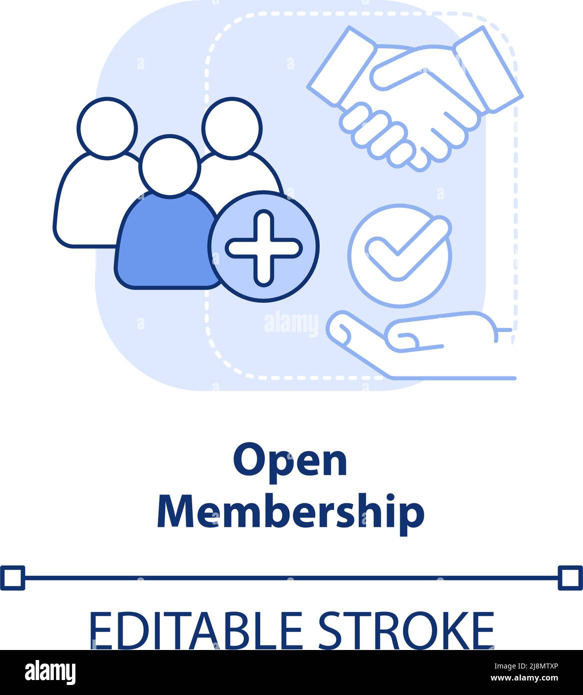 Open membership light blue concept icon Stock Vector Image & Art - Alamy