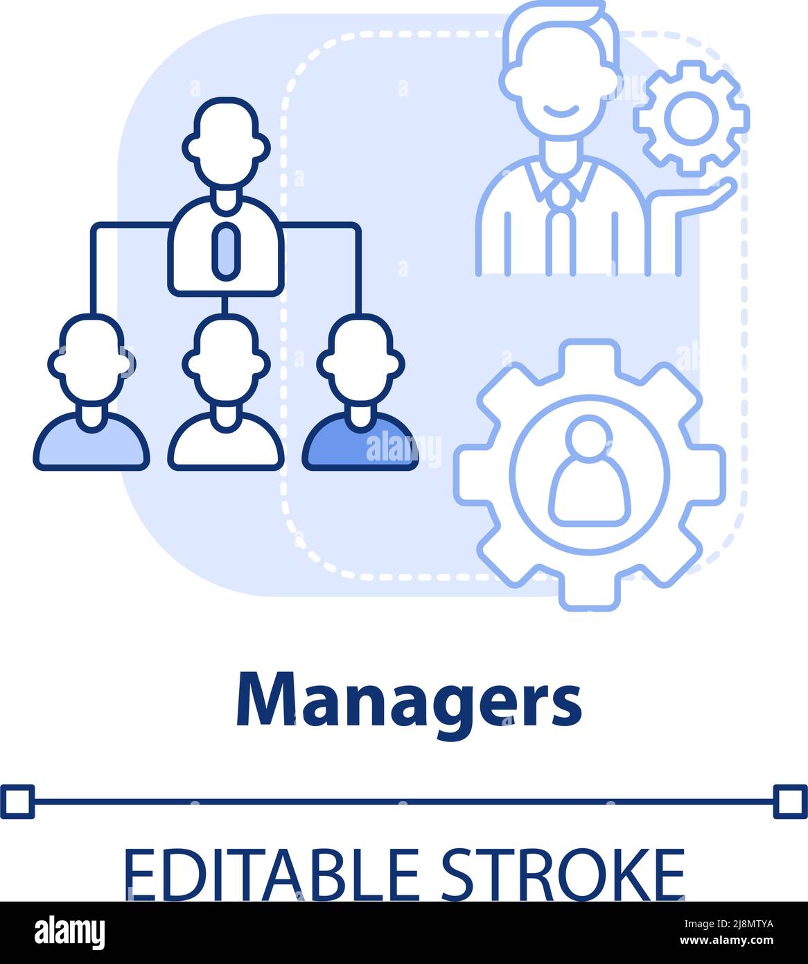 Managers light blue concept icon Stock Vector Image & Art - Alamy