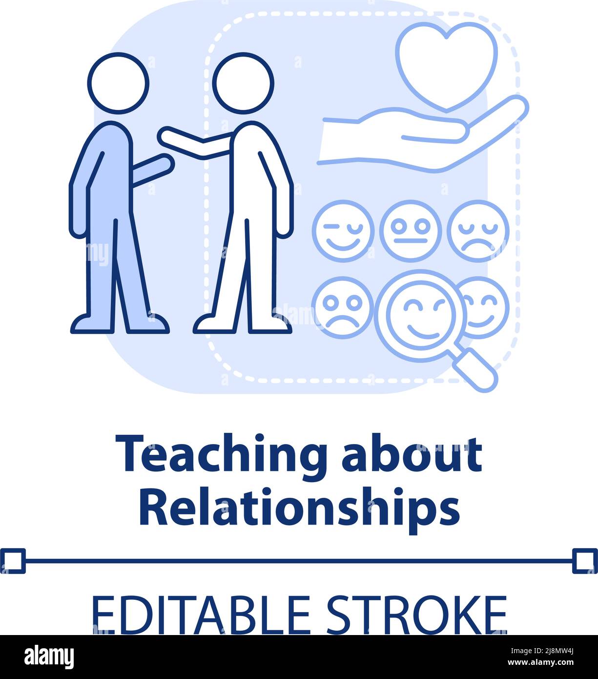 Teaching about relationships light blue concept icon Stock Vector Image ...