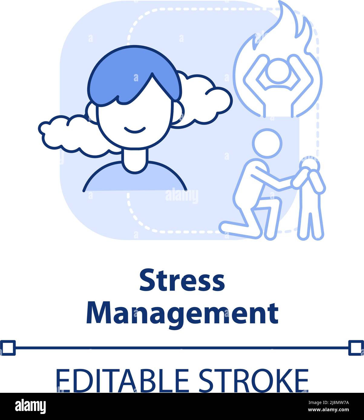Stress management light blue concept icon Stock Vector Image & Art - Alamy
