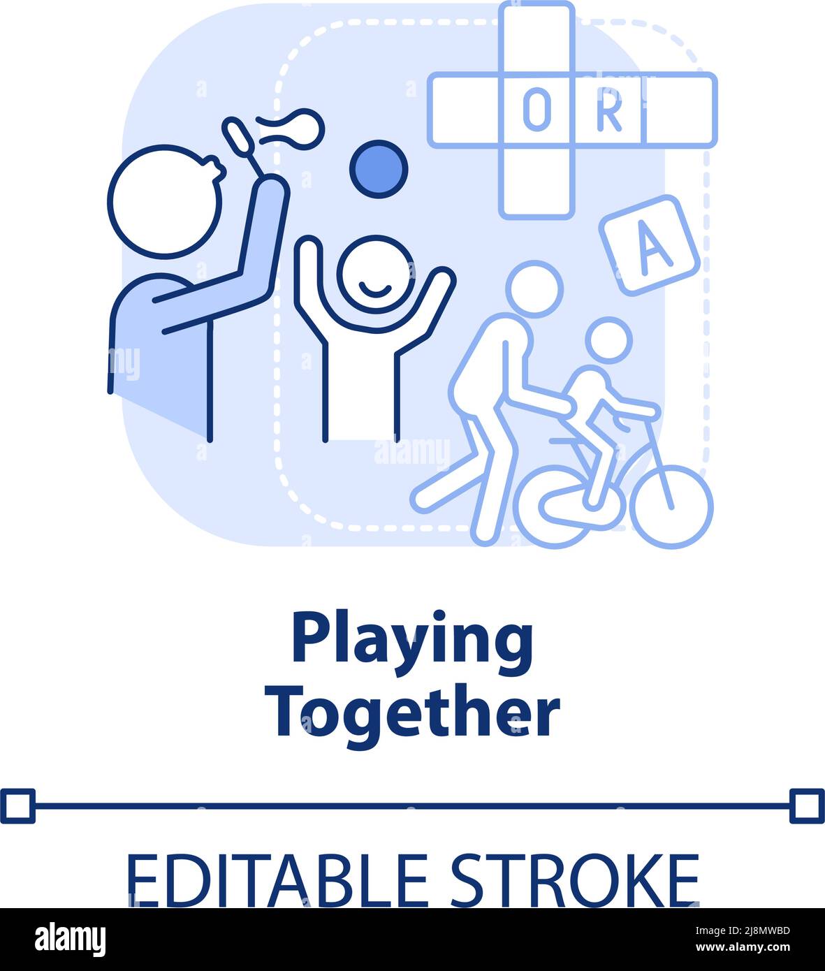 Play together light blue concept icon Stock Vector Image & Art - Alamy