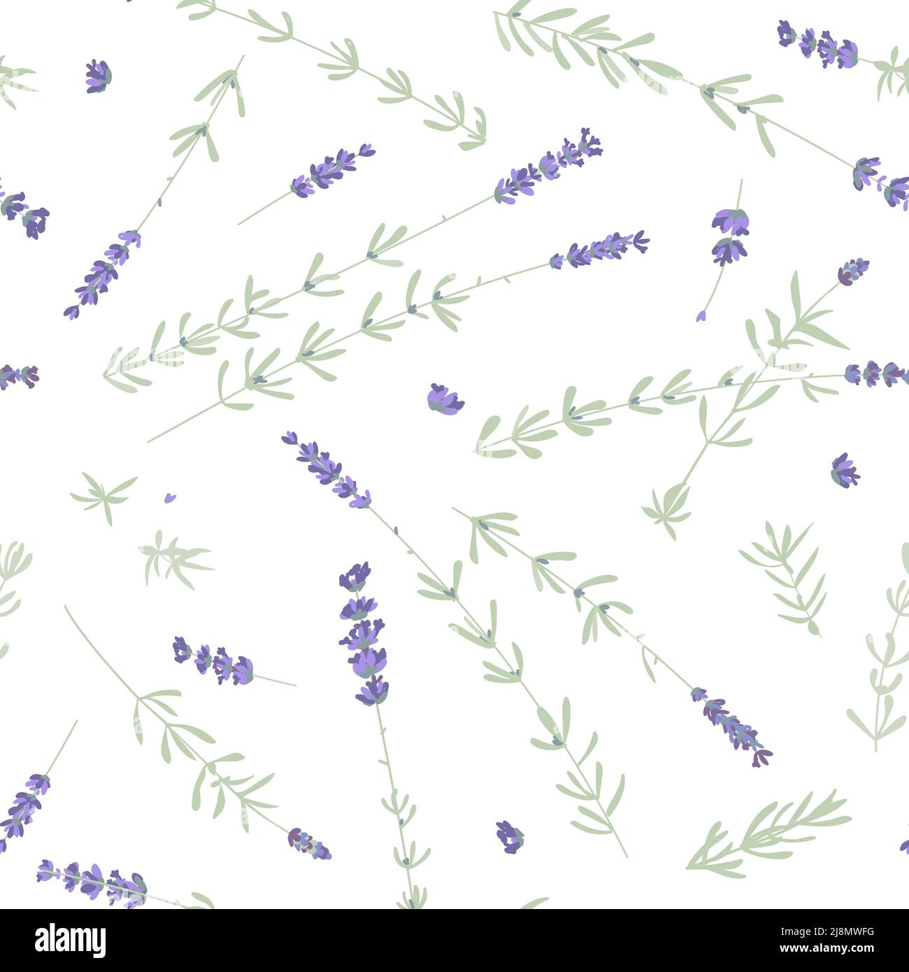 Lavender flowers decorative seamless pattern. Design for fabric, paper ...