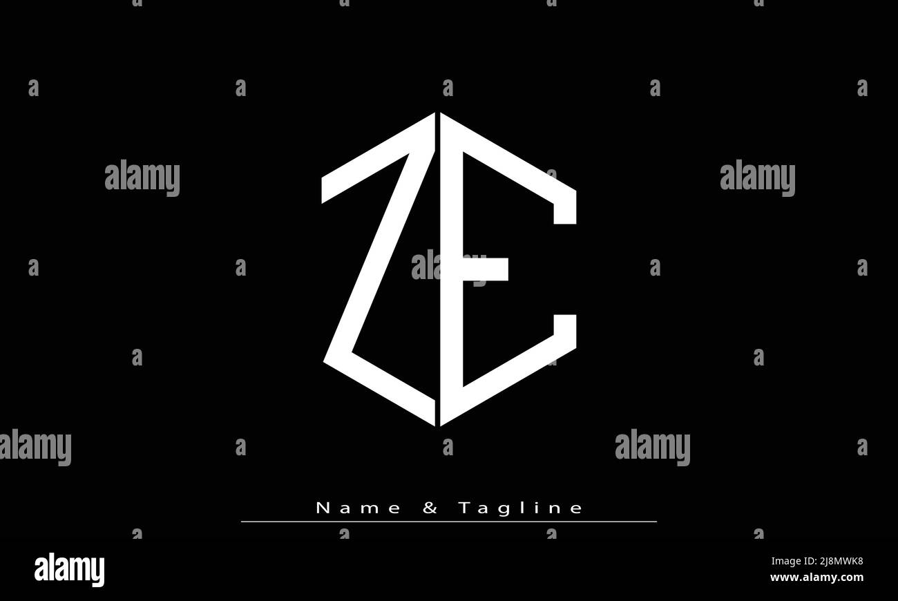 Alphabet letters Initials Monogram logo ZE , EZ Stock Vector Image ...
