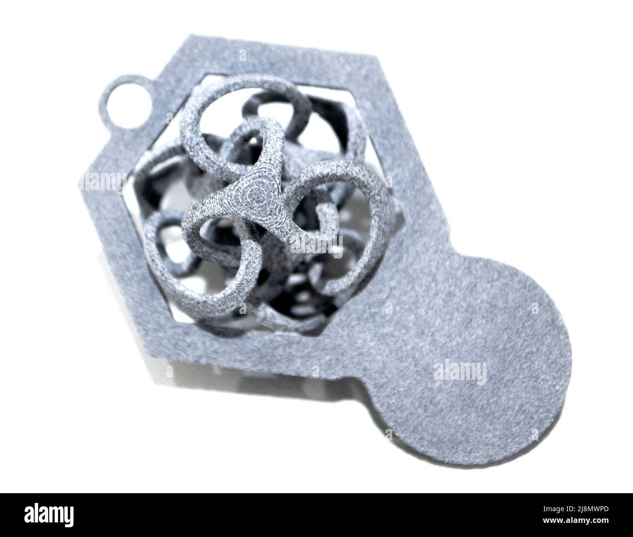 Model printed on 3D printer isolated on white background Stock Photo ...