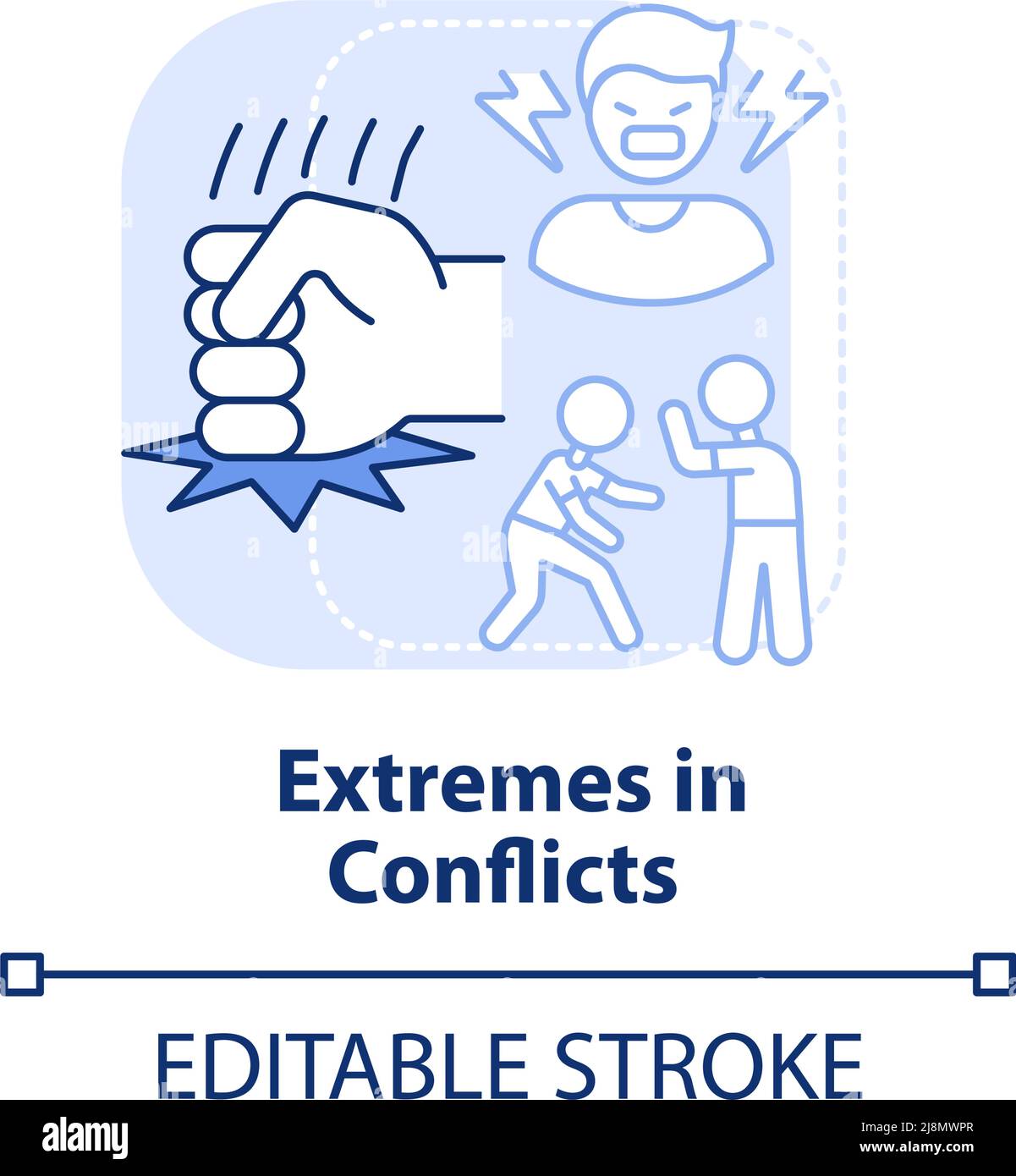 Extremes in conflicts light blue concept icon Stock Vector Image & Art ...